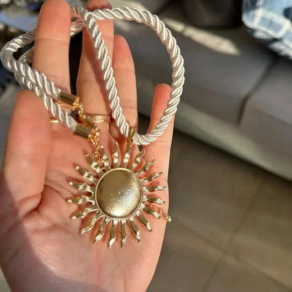 Zara | Jewelry | Zara Golden Sun Cord Necklace Tik Tok Famous | Poshmark
